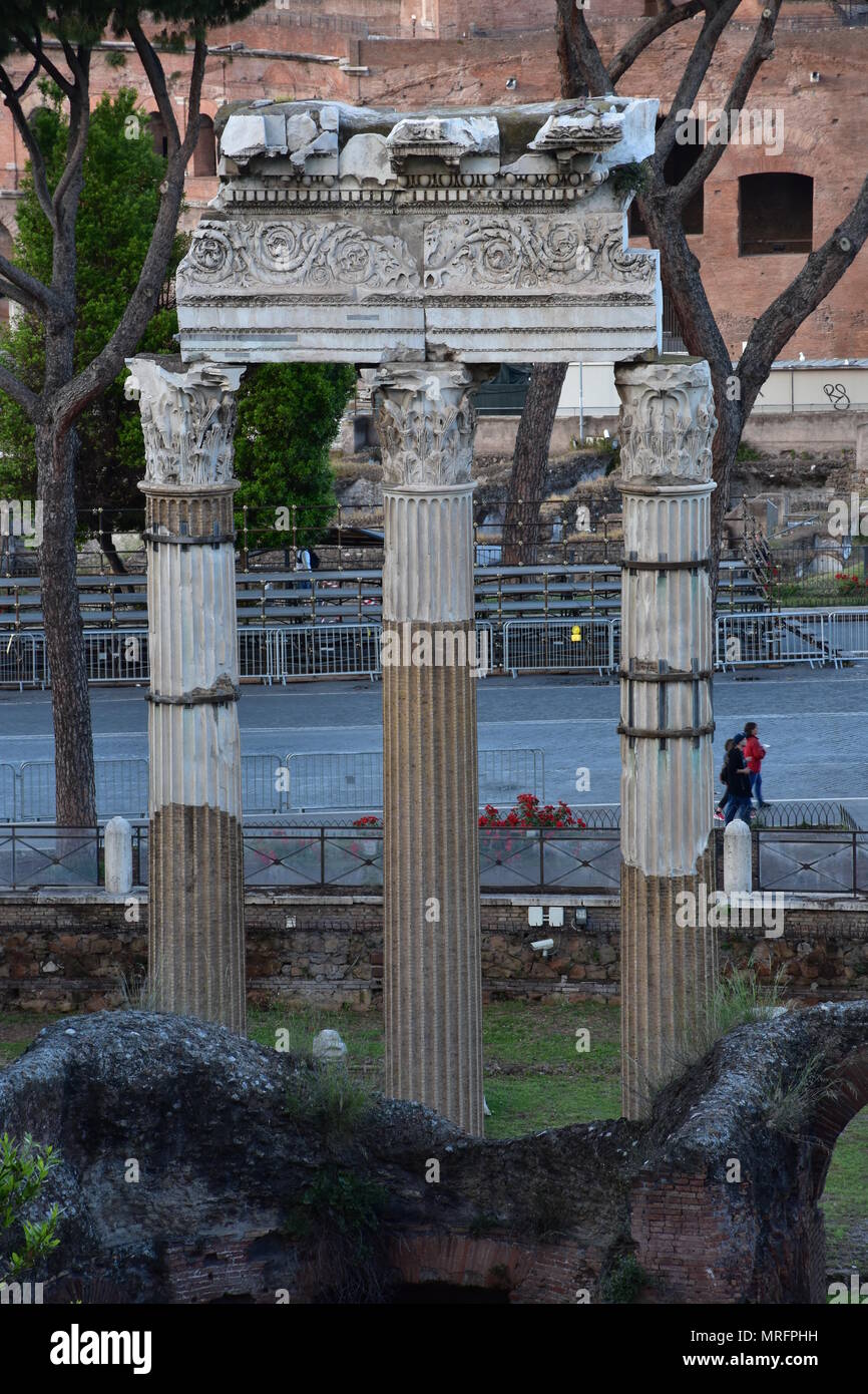 Rome. Panorama of the remains of the Forum of Caesar from the ...