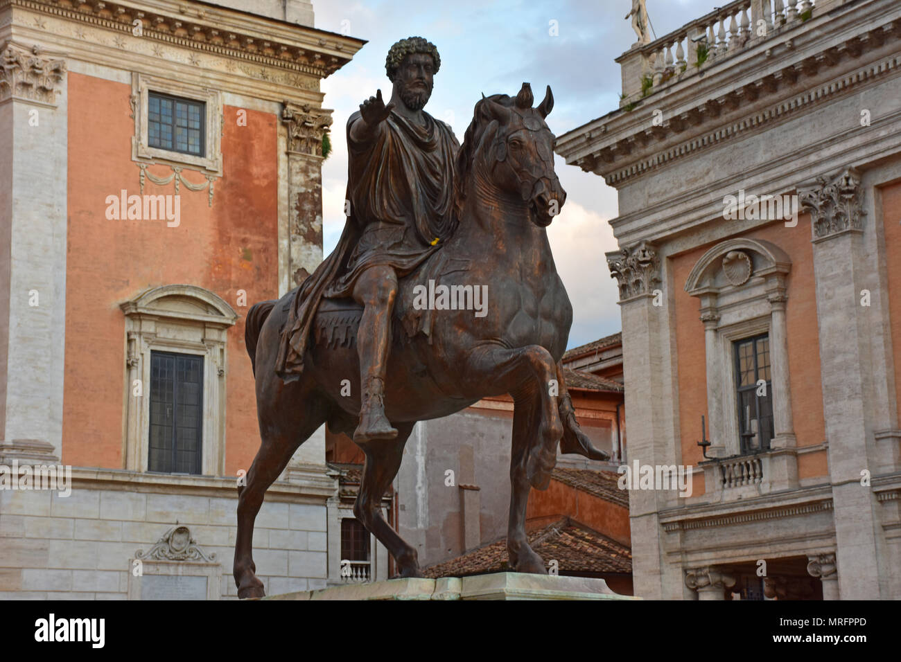 Rome. Statues and details of Piazza of Campidoglio Stock Photo - Alamy
