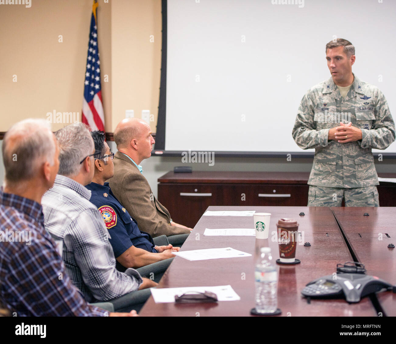 U.S. Air Force Col. John Klein, 60th Air Mobility Wing commander ...