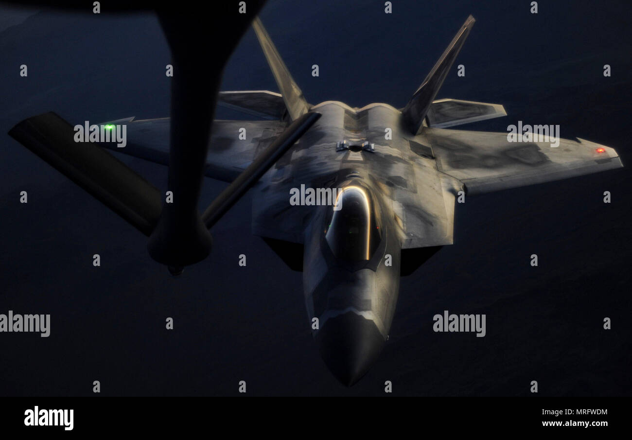 An F-22 Raptor fighter jet, assigned to the 433rd Weapons Squadron at ...