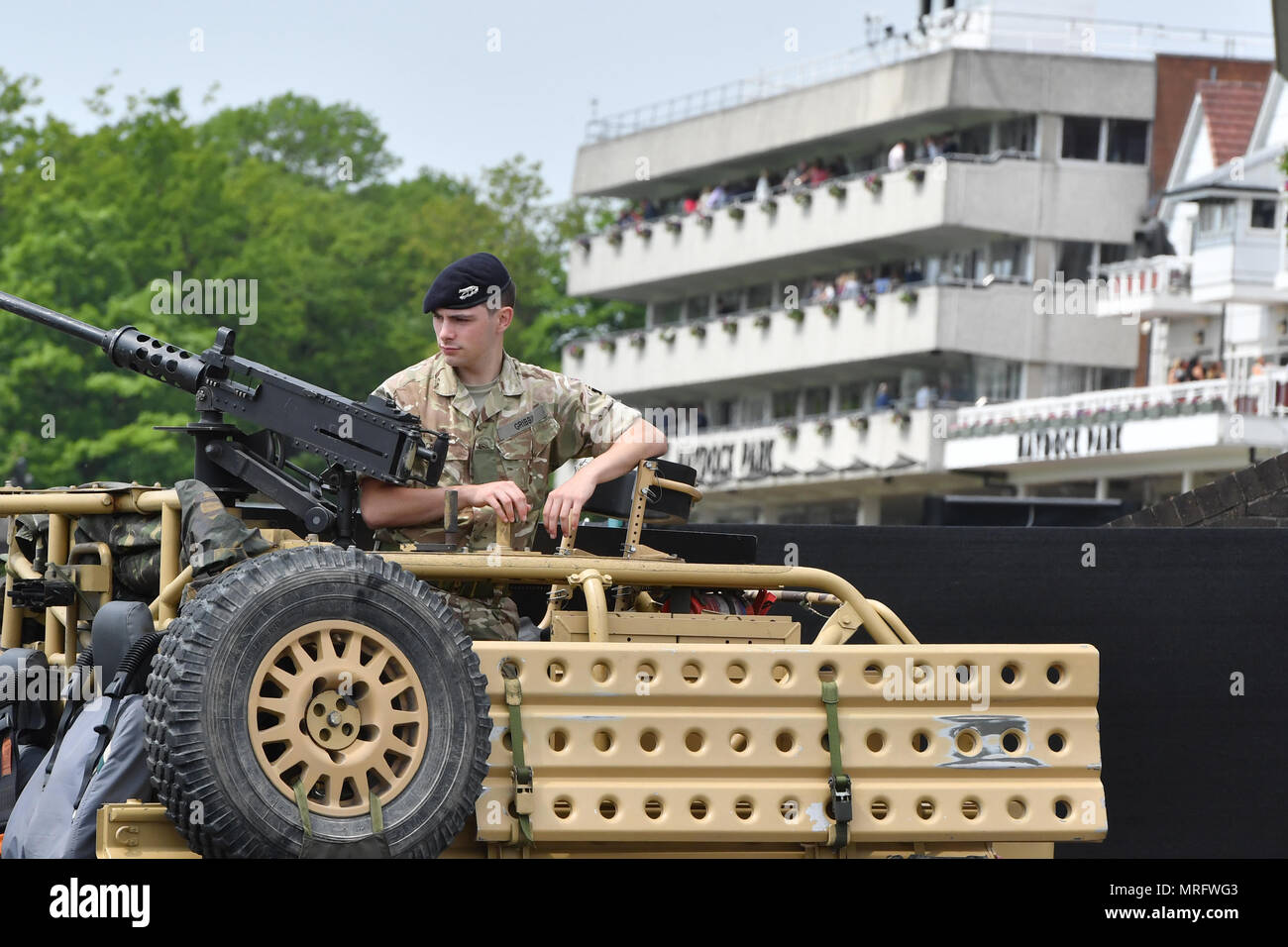 The Military Village at Haydock Park Racecourse Stock Photo - Alamy