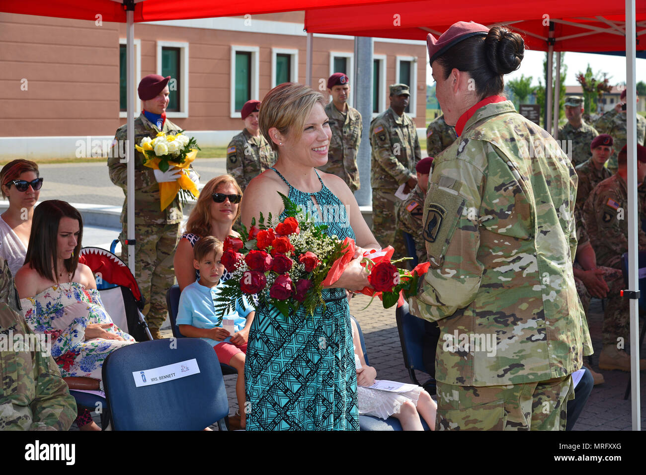 Audrey, wife of Lt. Col. Benjamin A. Bennett, the outgoing commander of ...