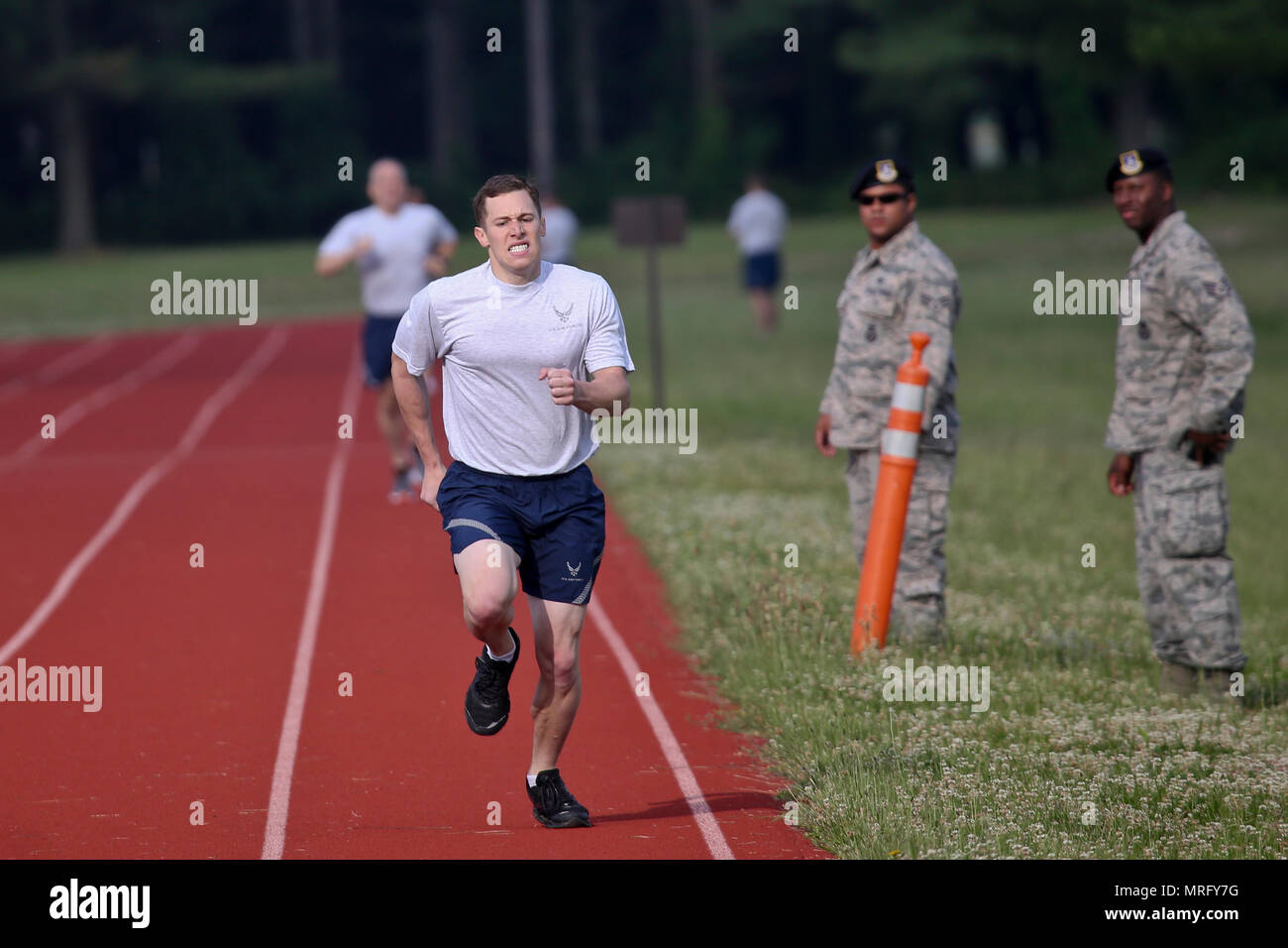 U.S. Air Force airmen run 1,000 meters during a German Armed Forces ...
