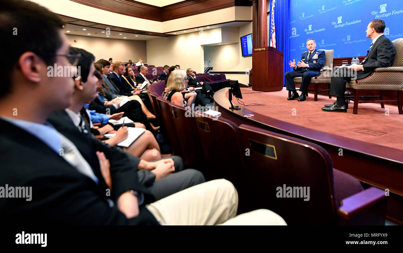 Participants listen to the Air Force Chief of Staff Gen. David Goldfein ...