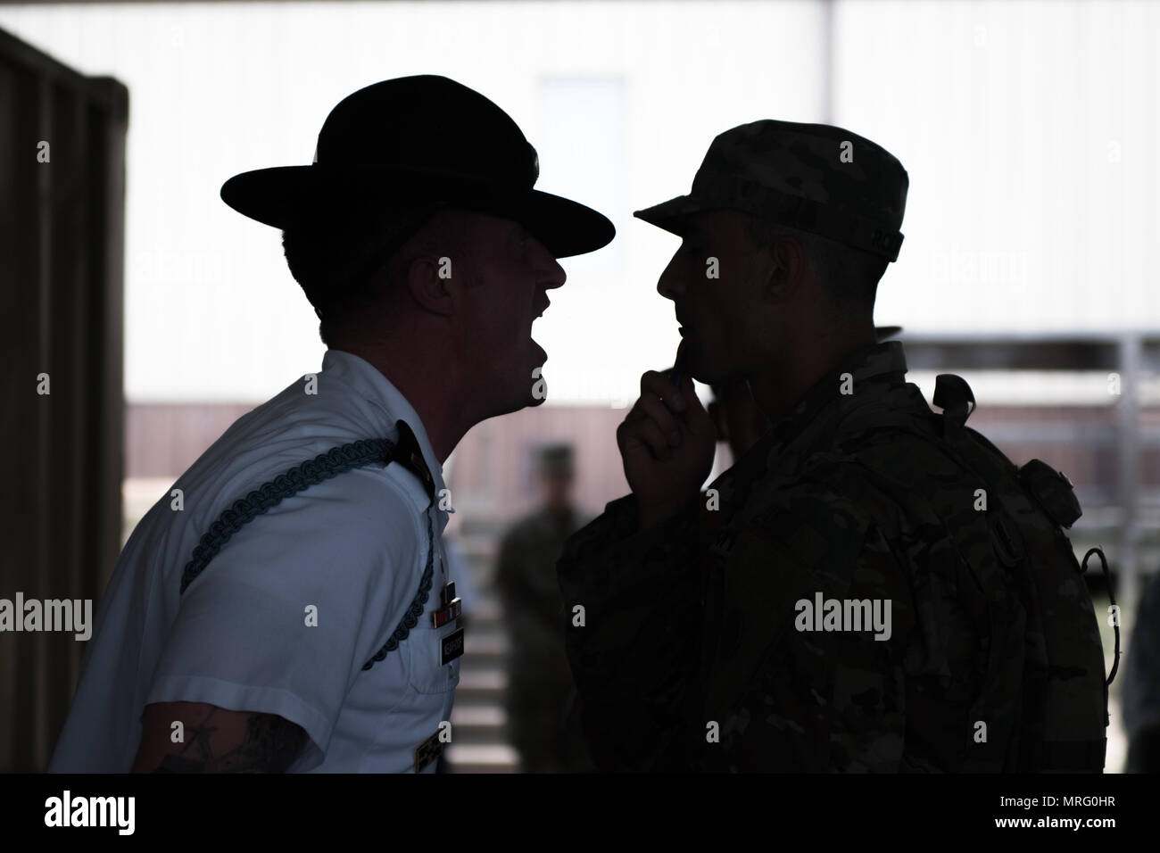 U.S. Army Drill Sergeant Staff Sgt. Nearhoof assigned to Foxtrot 1st ...