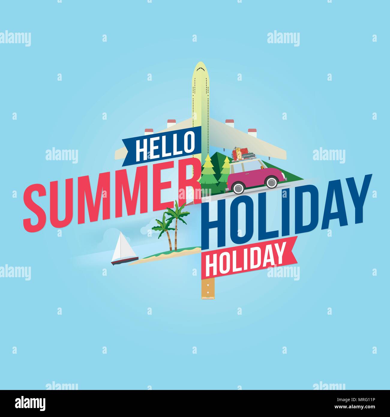 Hello summer time Stock Vector Images - Alamy