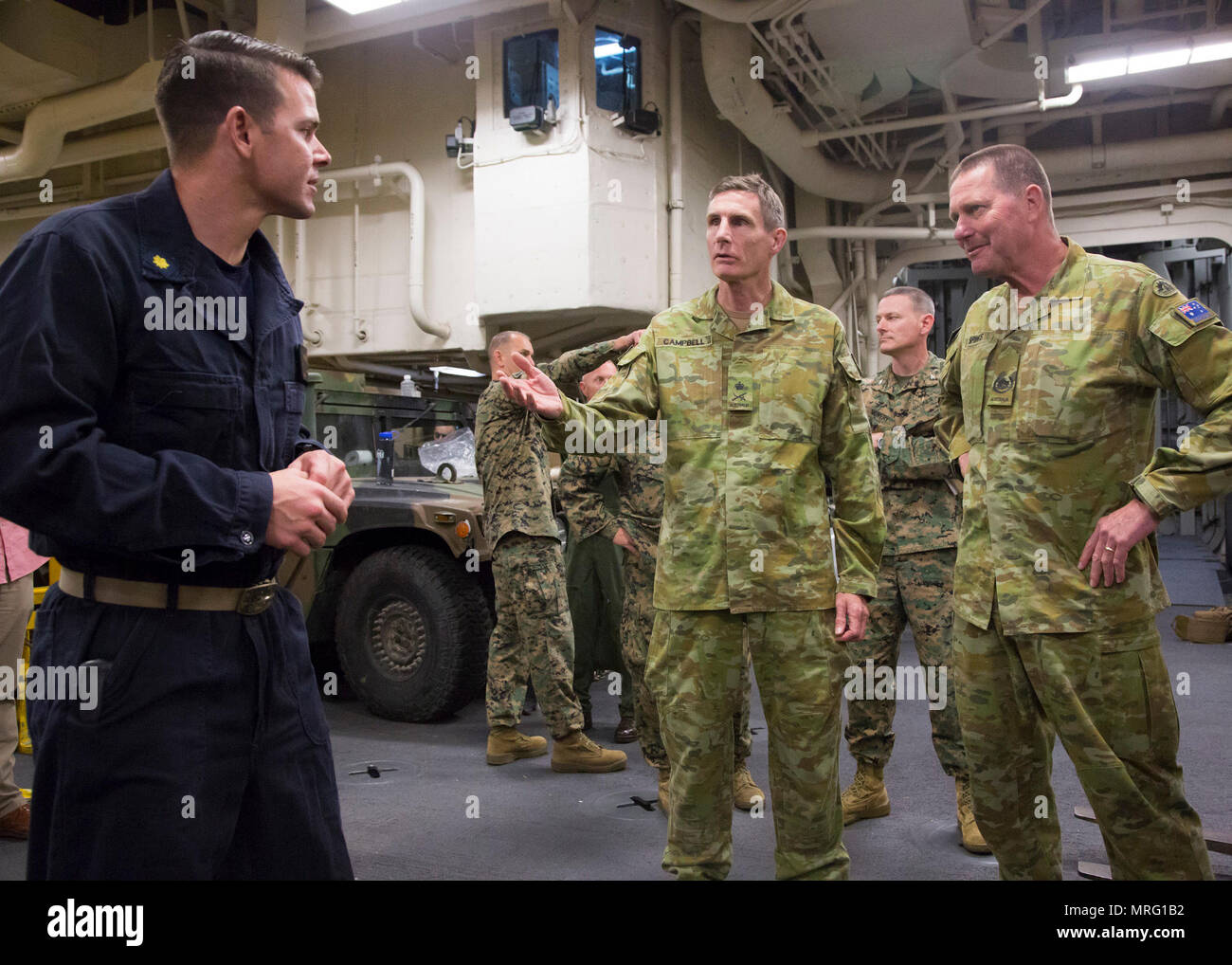 Chief of the Australian Army, Lieutenant General Angus Campbell, center ...