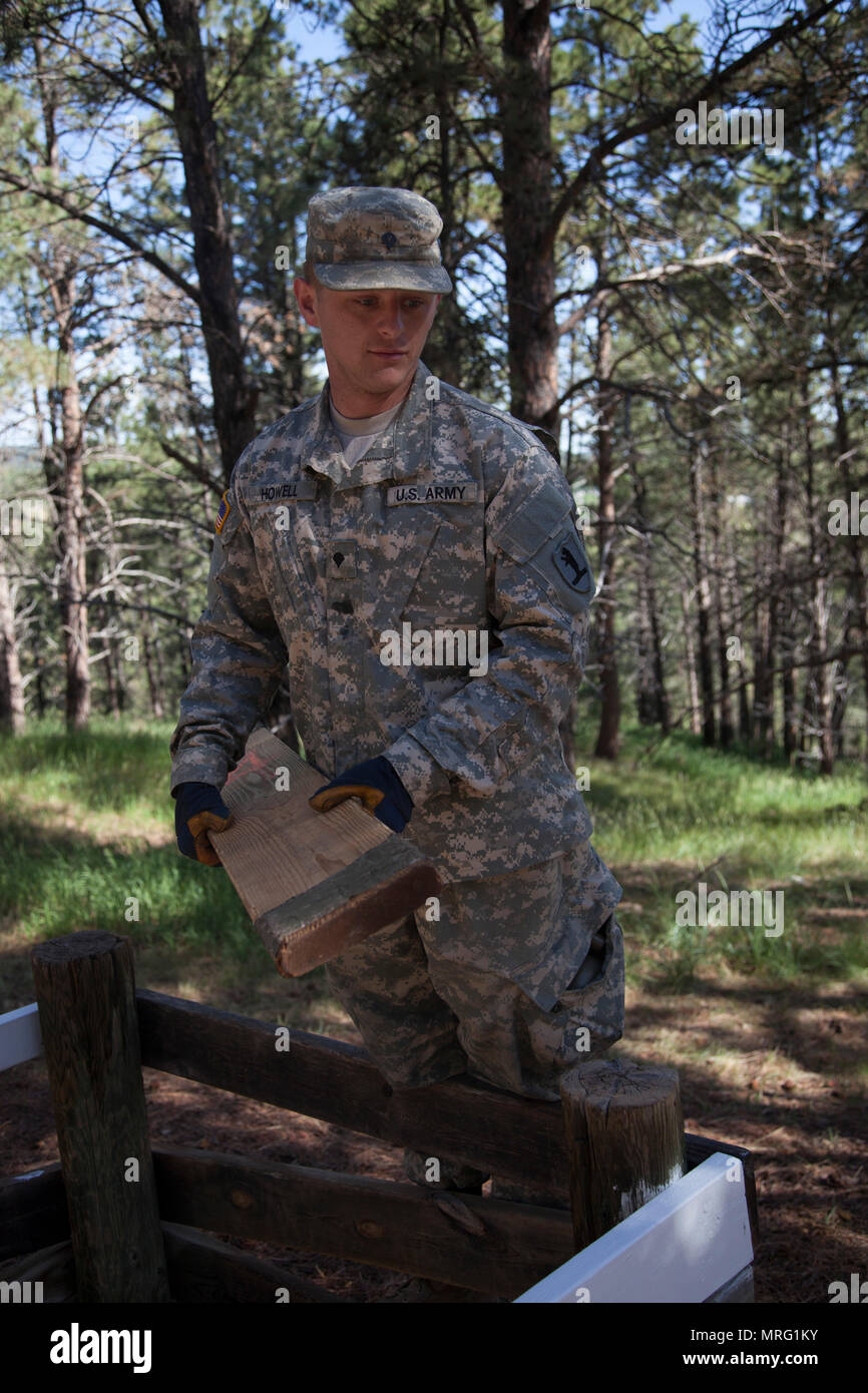 U.S. Army Spc. Blake Howell with the 1138th Transportation Company ...
