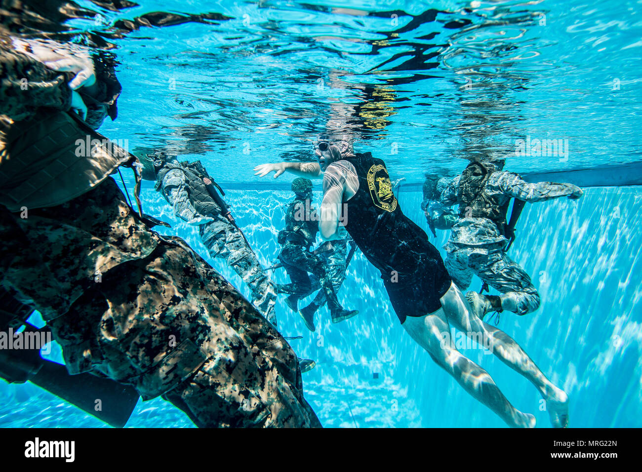 U.S. Marine Cpl. Daniel Ramech, a Marine Corps Instructor of Water ...