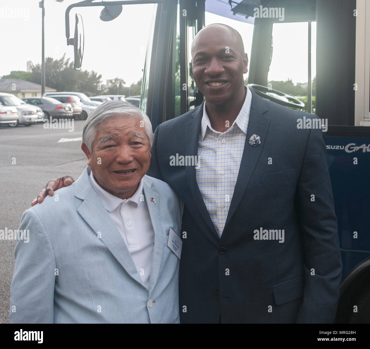 Chief Master Sgt. of the Air Force Kaleth O. Wright (right) stands with ...