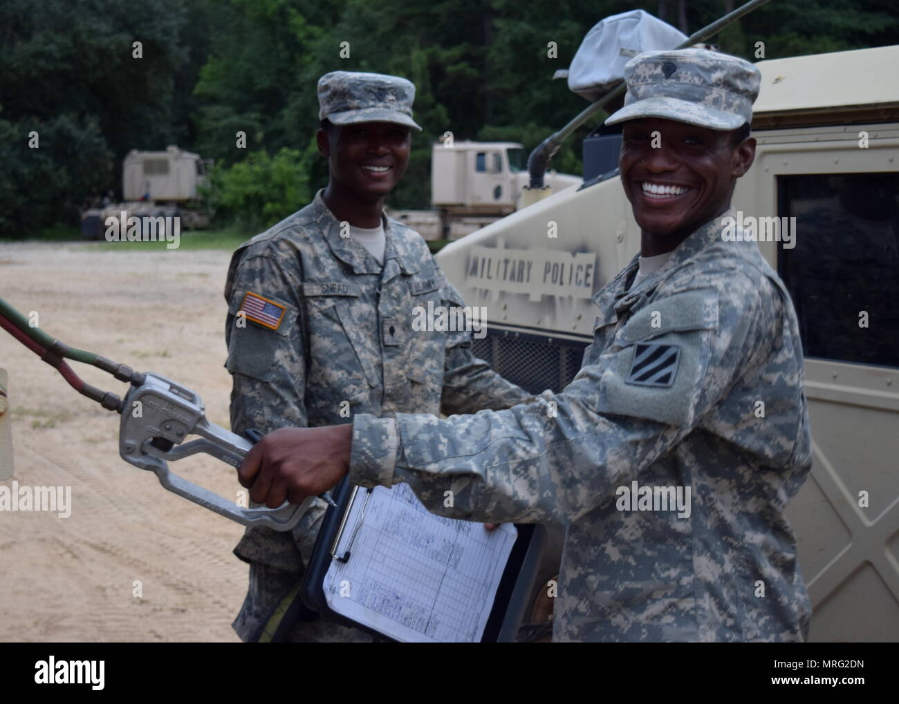Georgia Army National Guard Spc. Tafoya Snead and Spc. Rayveon Harris ...