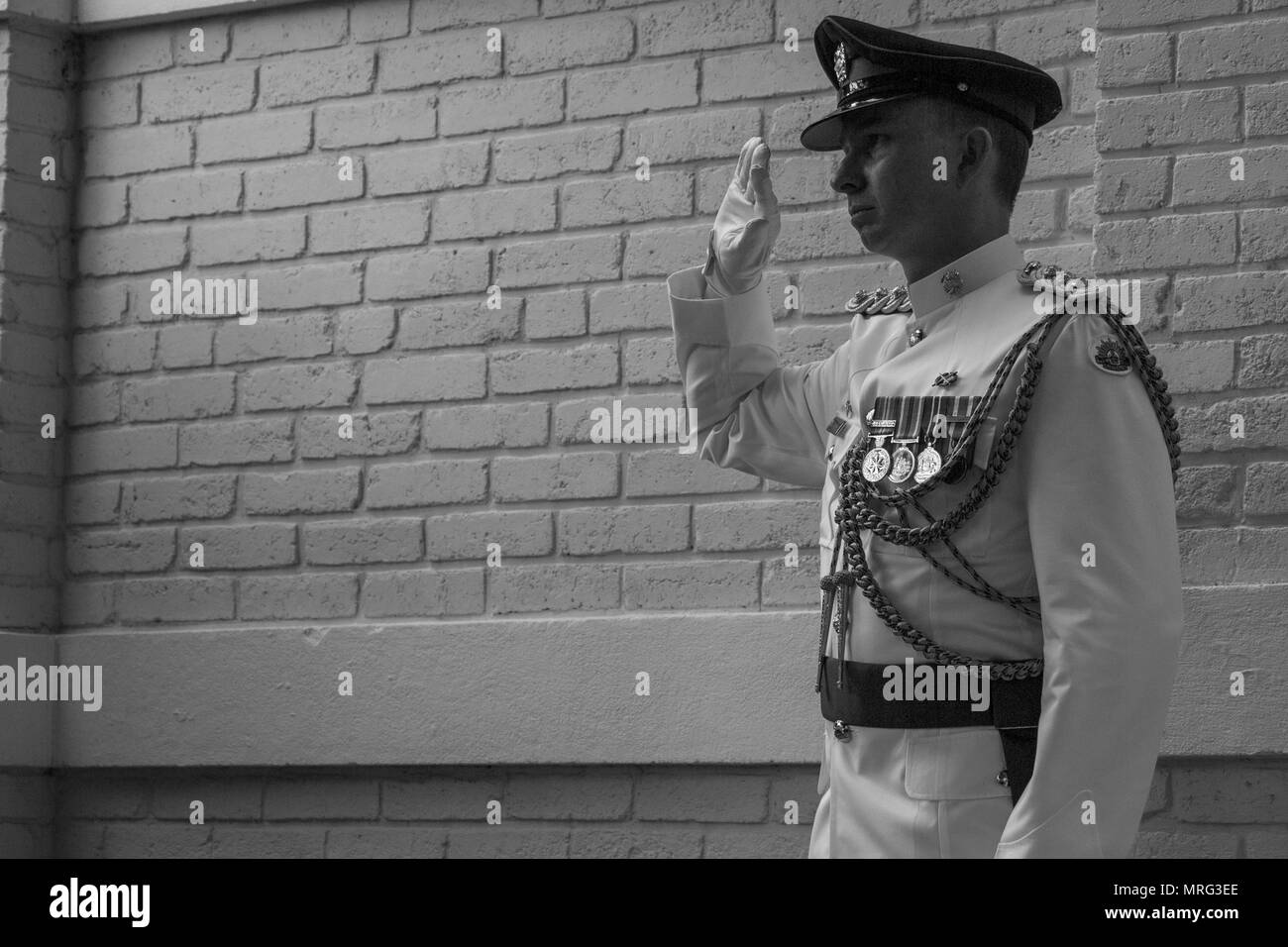 An Australian Army Soldier salutes, Washington, D.C., June 14, 2017 ...
