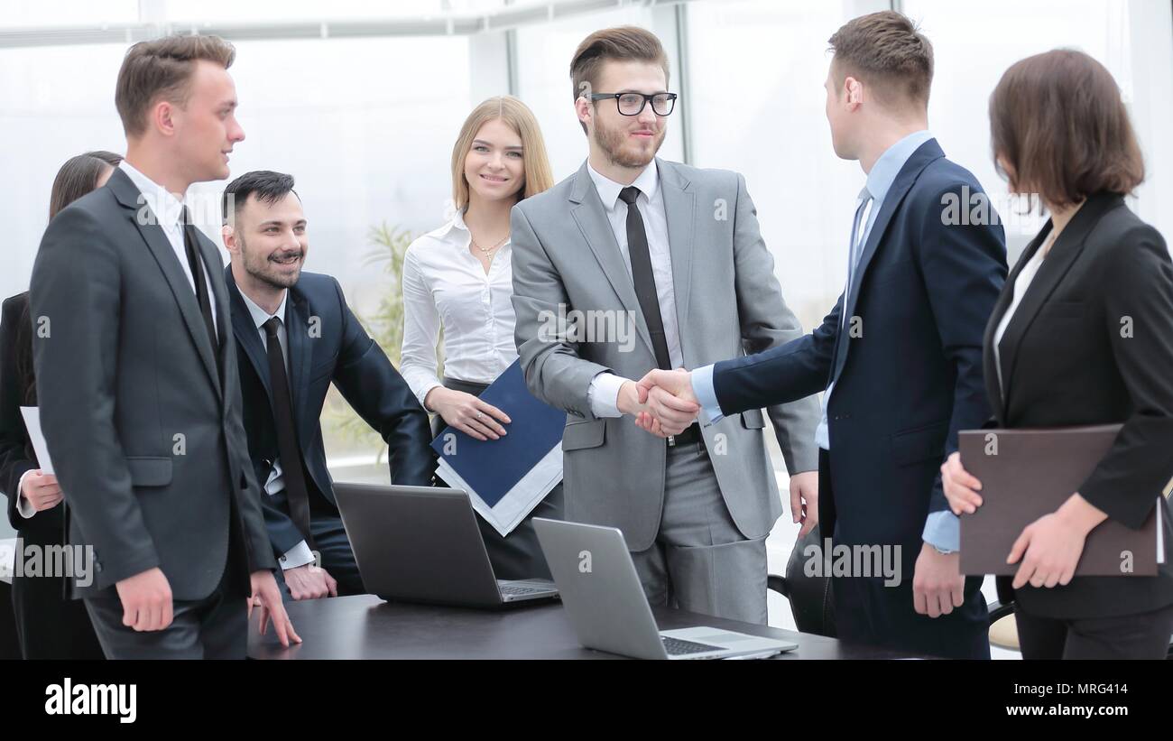 handshake business partners at a meeting in the office Stock Photo - Alamy