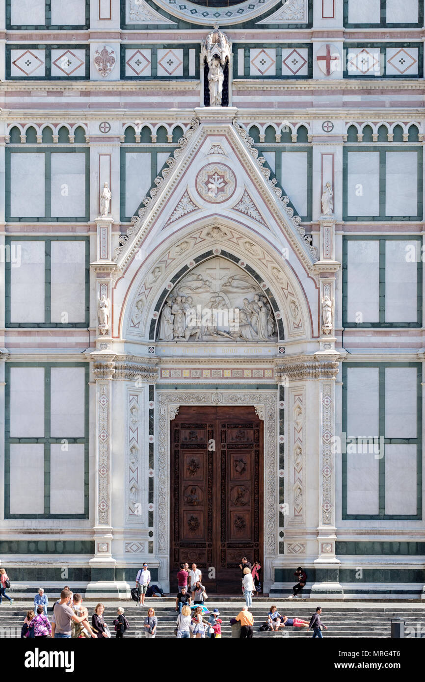 Facade of the Basilica di Santa Croce; Basilica of the Holy Cross ...