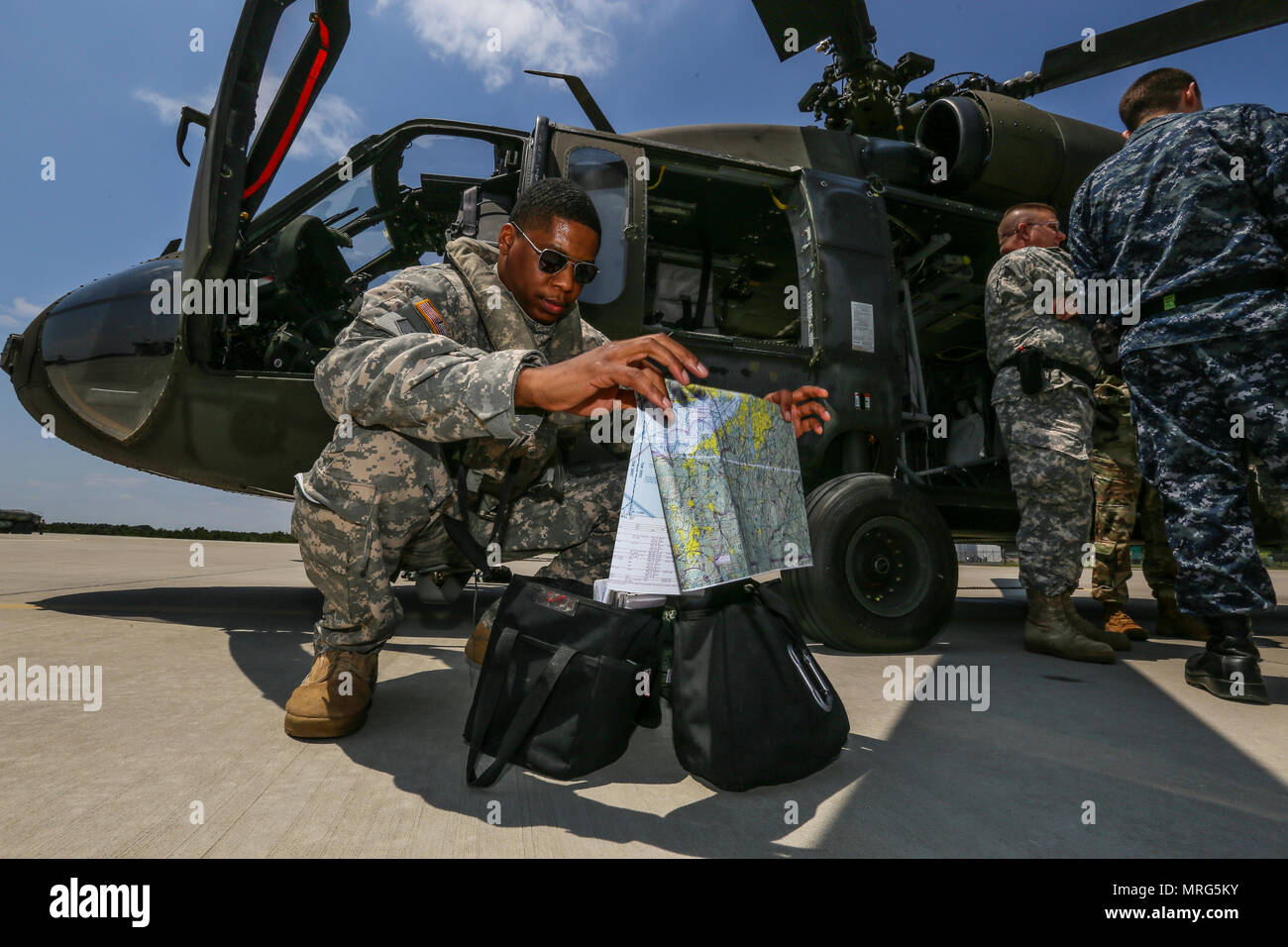 U.S. Army National Guard Capt. Andre Stevenson, a Black Hawk pilot with ...