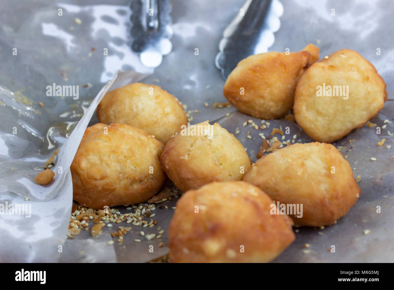Fry the oil. Eat as breakfast with hot porridge or drinks Stock Photo ...