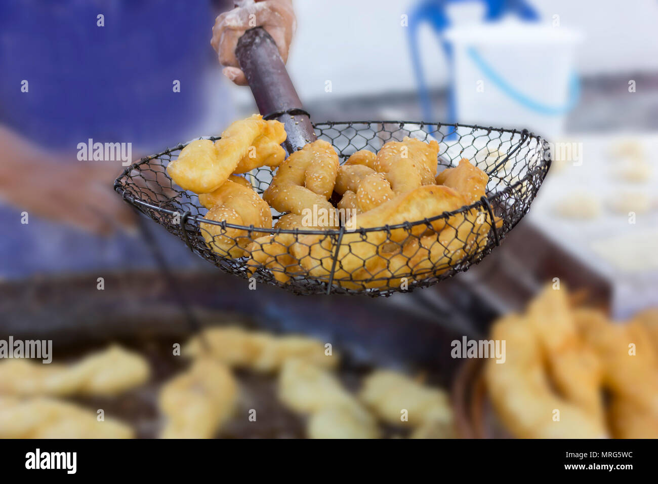 Fry the oil. Eat as breakfast with hot porridge or drinks Stock Photo ...