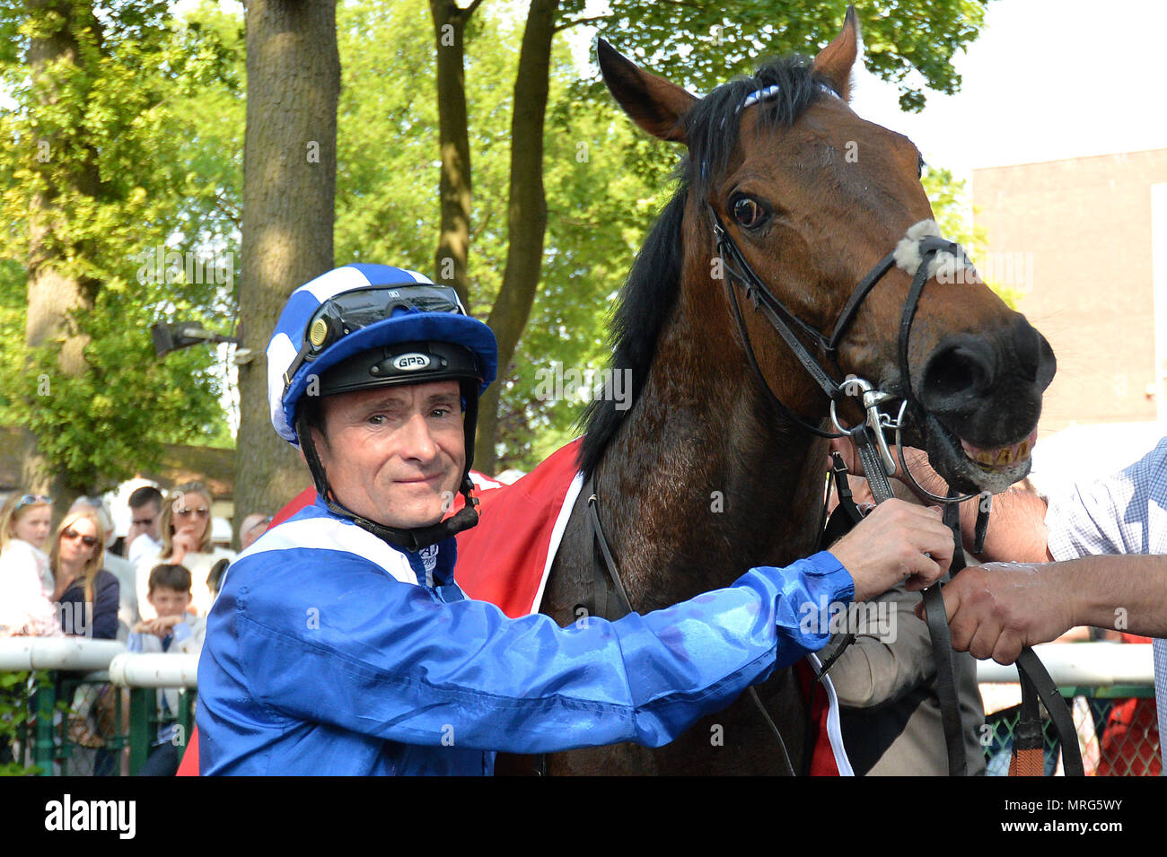 Dane O'Neil poses with Battaash in the winners circle after winning the ...