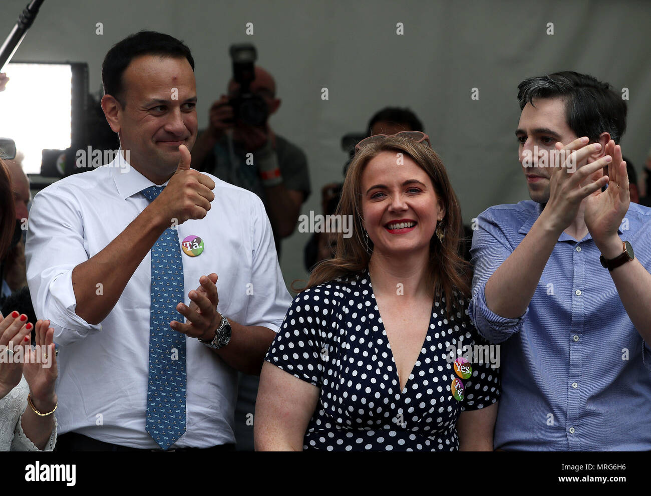 An Taoiseach Leo Varadkar (left), Minister for Health Simon Harris ...