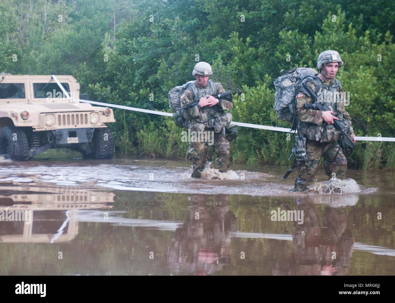 Two Warriors march through water at the 2017 U.S. Army Reserve Best ...