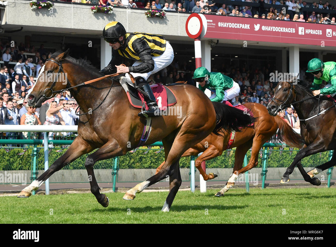 Classic Times ridden by Jack Mitchell (left) wins the British Stallion ...