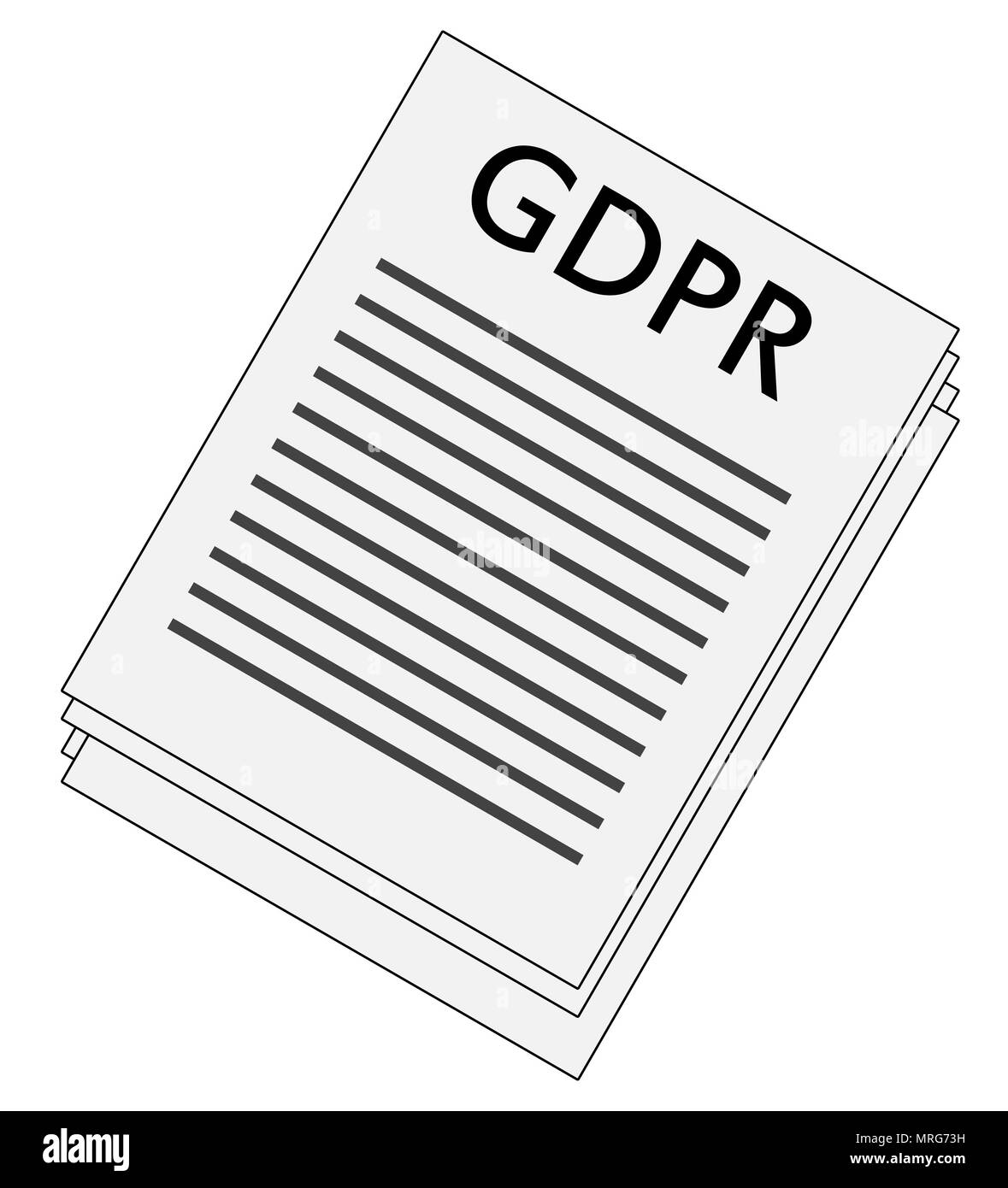 General Data Protection Regulation, paper stack illustration Stock ...