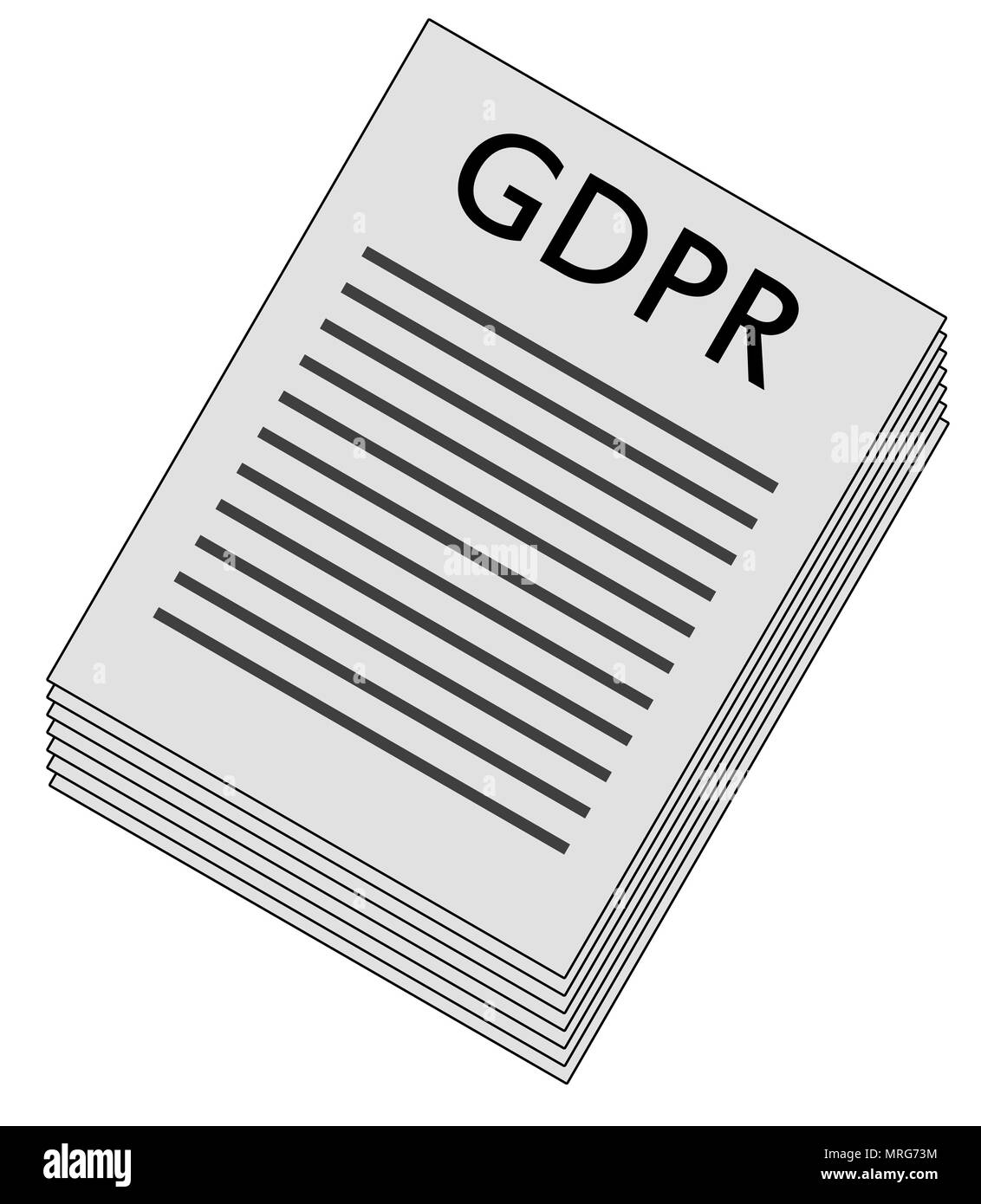 General Data Protection Regulation, paper stack illustration Stock ...