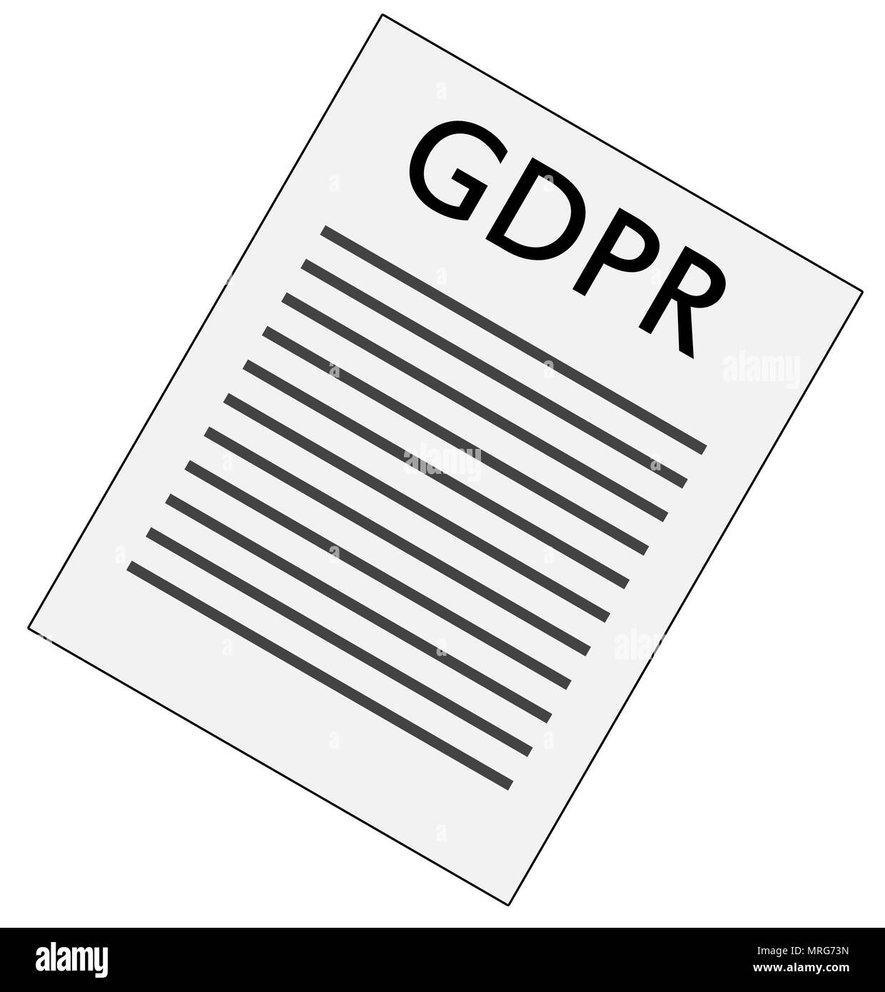 General Data Protection Regulation, paper stack illustration Stock ...