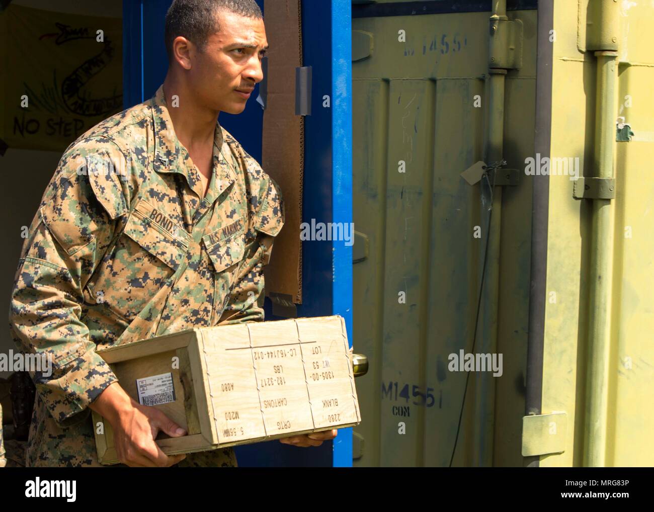 U.S. Marine Lance Cpl. Joshua Bonds Jr., a bulk fuel specialist with ...