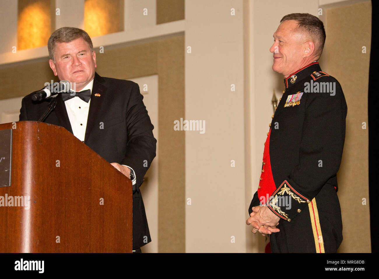 U.S. Marine Corps retired Col. Earl Erderbrook, master of ceremonies ...