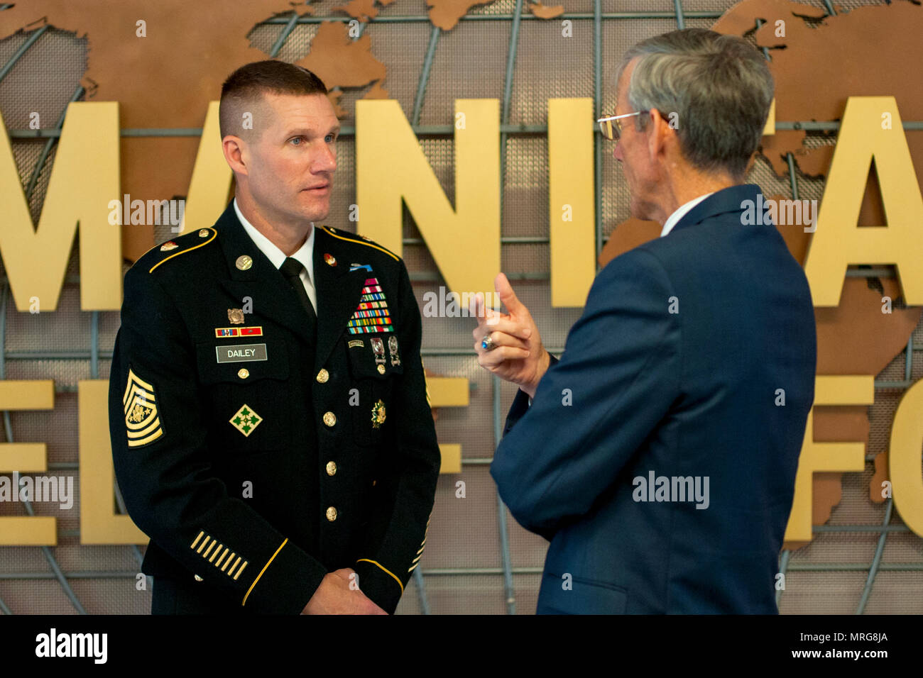 U.S. Army Command Sgt. Major Daniel A. Dailey speaks with Acting-Army ...