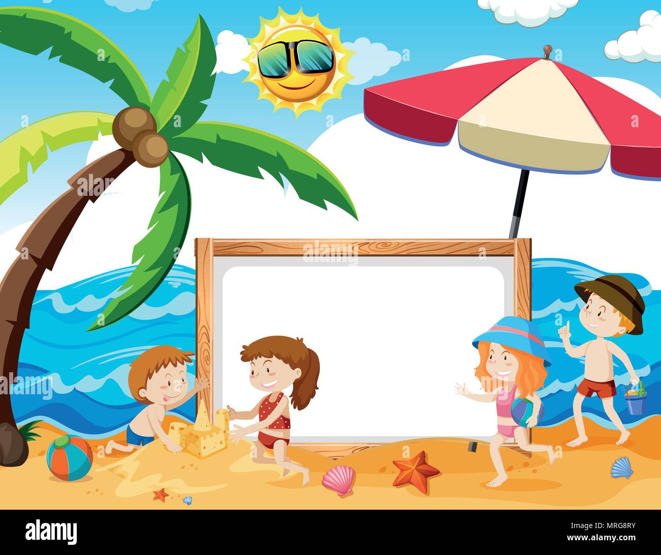 Kids and playing and tropical Stock Vector Images - Alamy