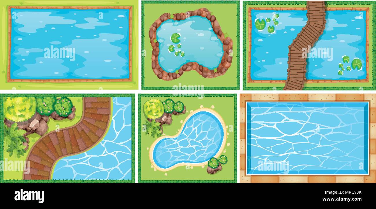 A Top View of Pond illustration Stock Vector Image & Art - Alamy