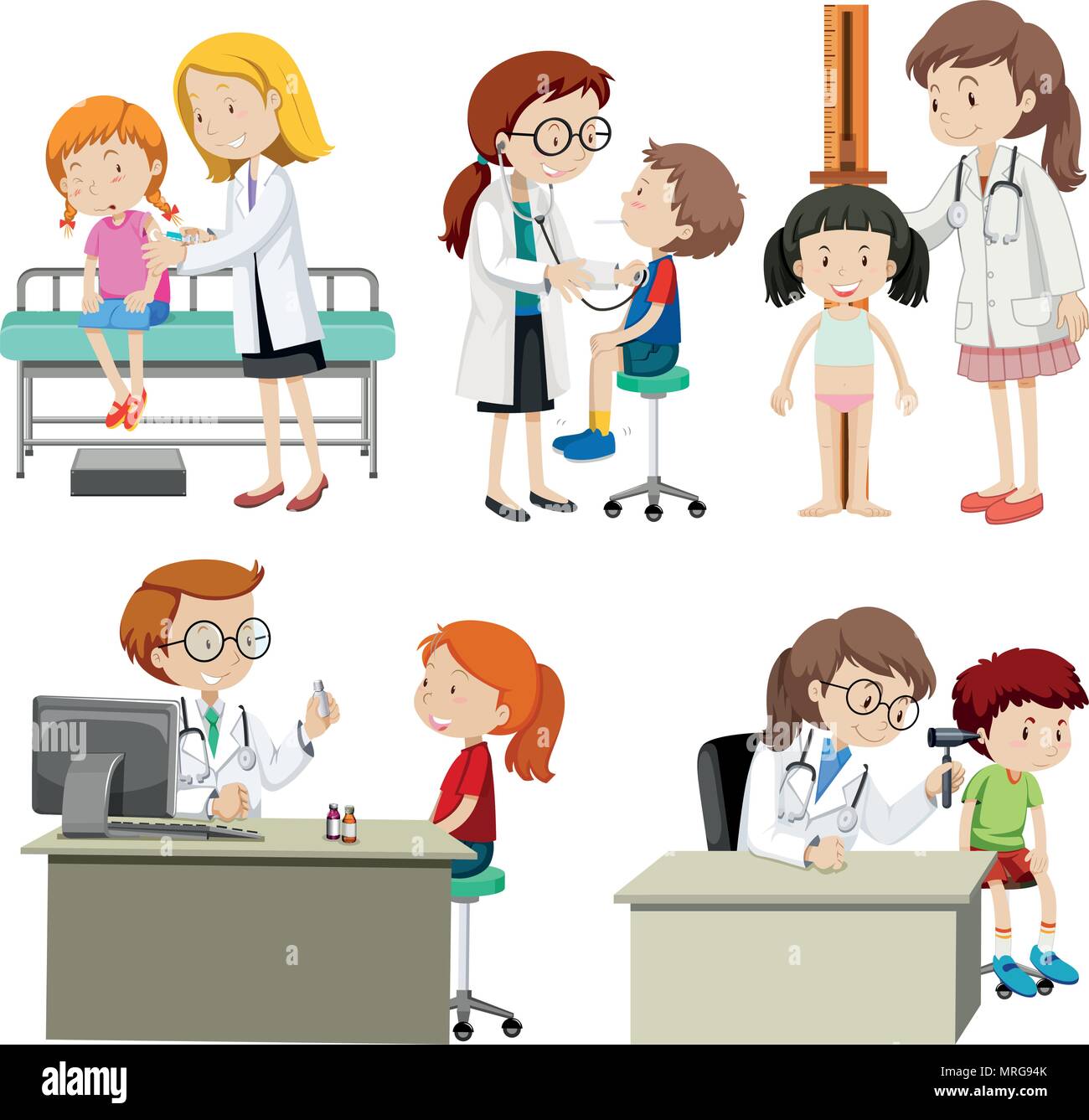A Set of Children Check Up illustration Stock Vector Image & Art - Alamy
