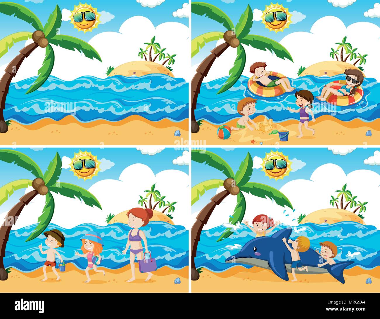 A Set of Beach Activities illustration Stock Vector Image & Art - Alamy