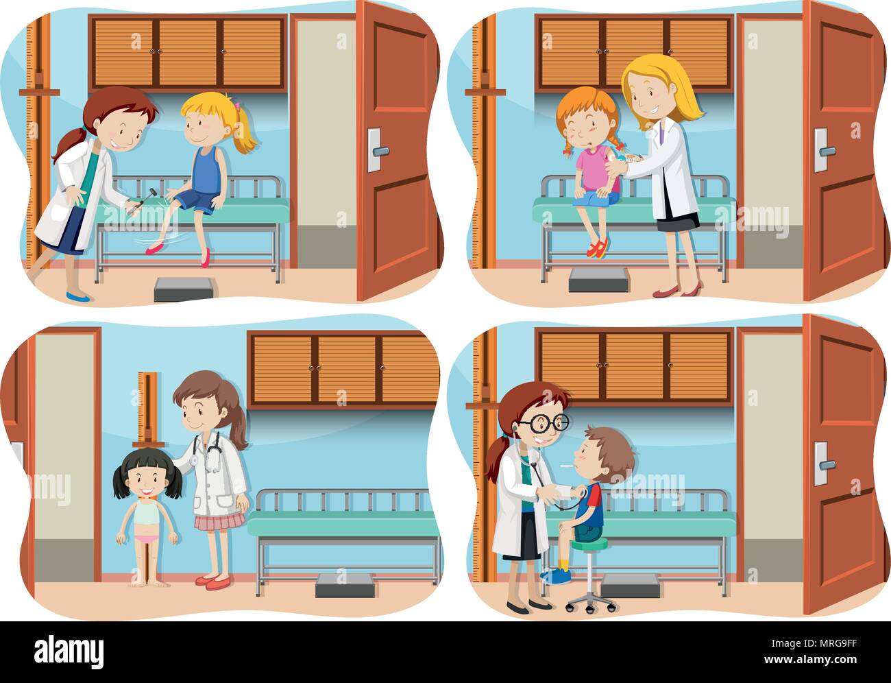 A Set of Kid at Hospital illustration Stock Vector Image & Art - Alamy