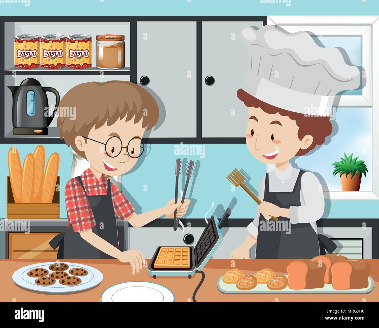 A Cooking Class with Professinal Chef illustration Stock Vector Image ...