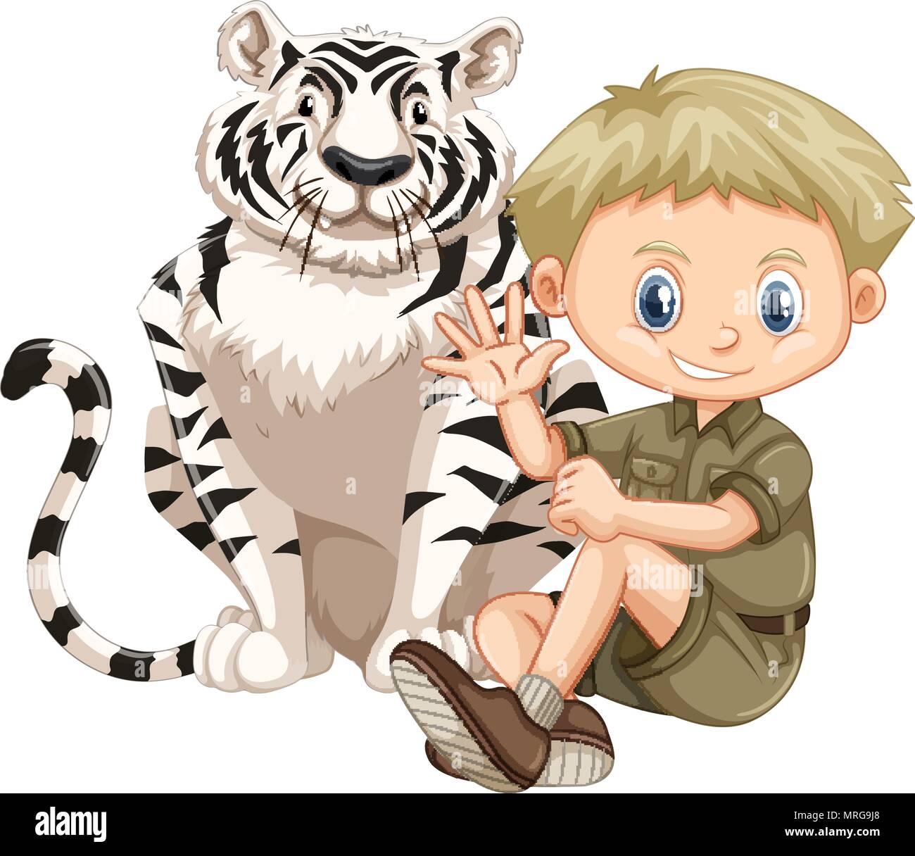 Boy and tiger Stock Vector Images - Alamy