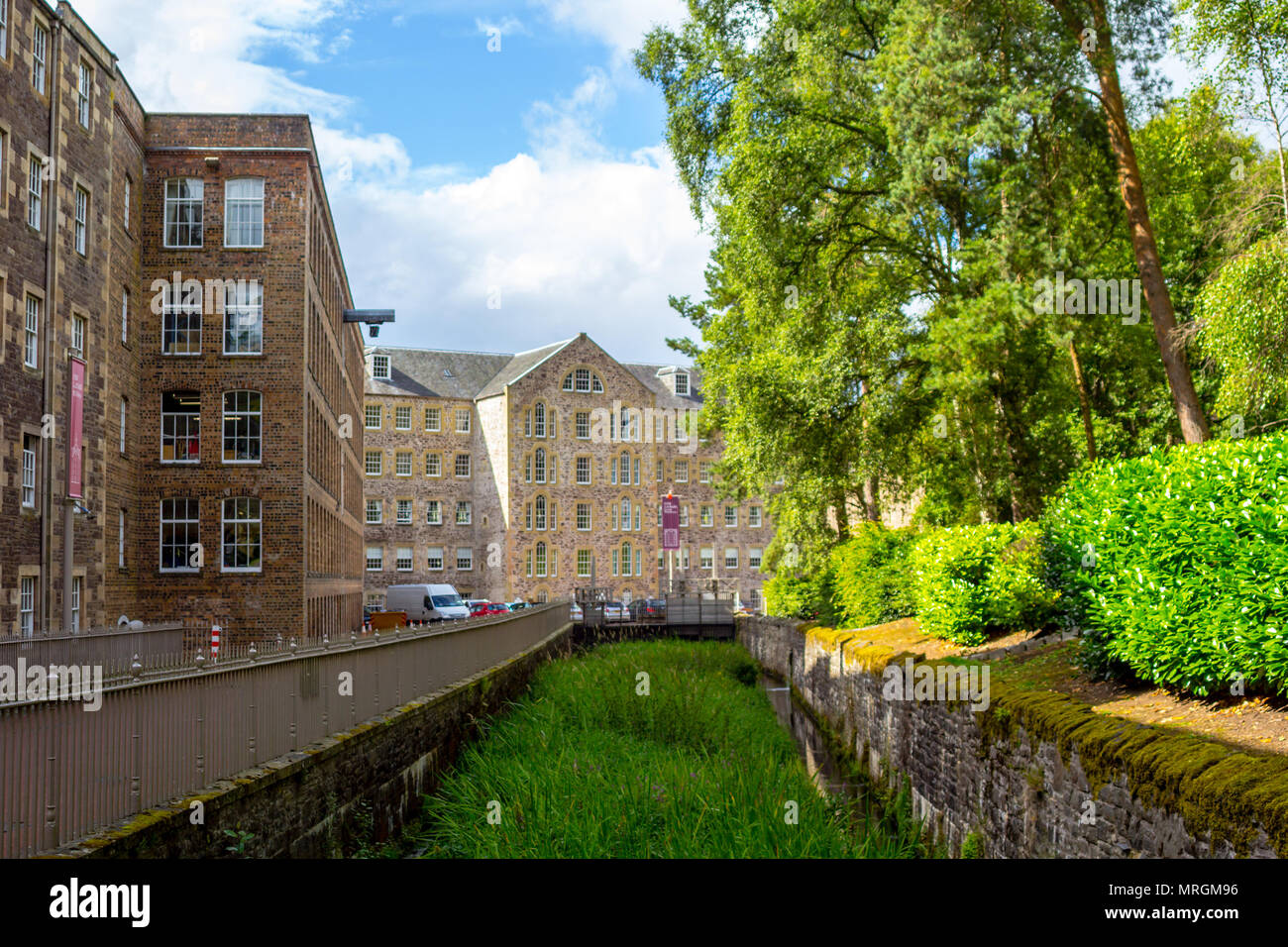 View of New Lanark Heritage Site, Lanarkshire in Scotland, United ...