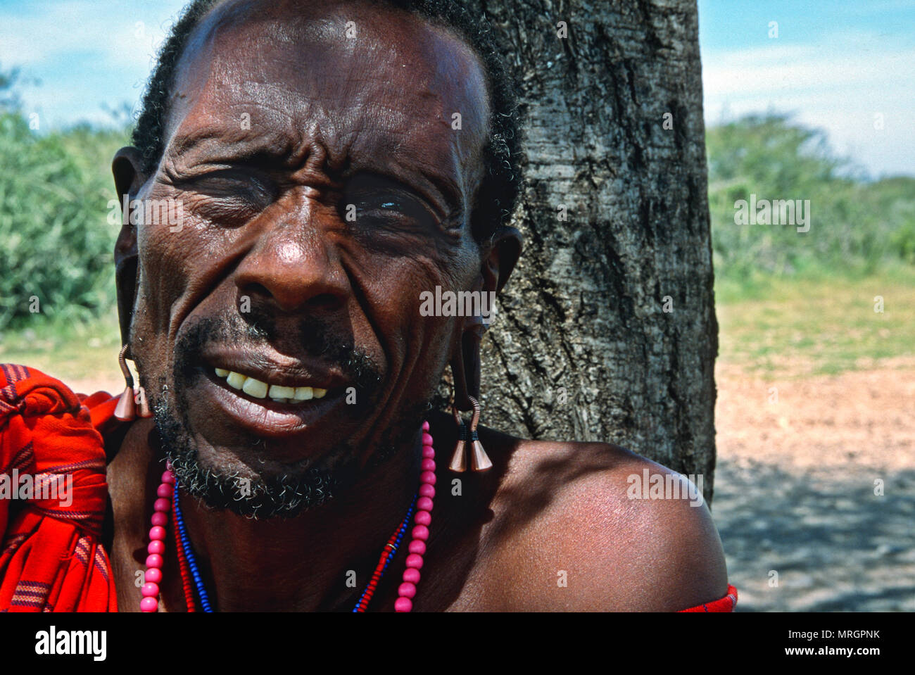 The face of a Masai tribesman in Tanzania, Africa Stock Photo - Alamy