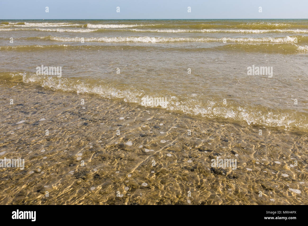 The English Channel - The Tide Comes In At Shoreham Beach, Sussex ...