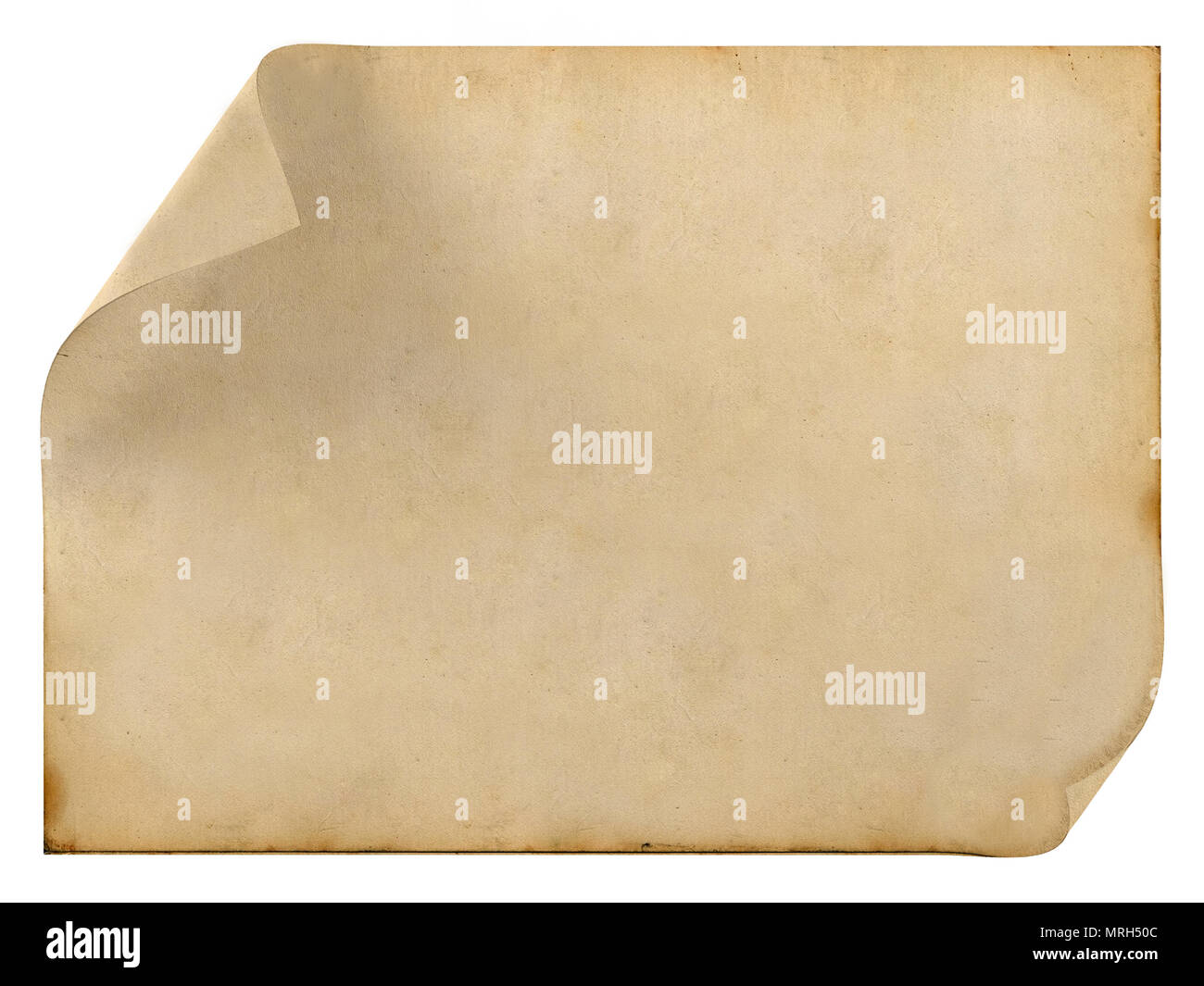 Old blank vintage paper on white background Stock Photo - Alamy