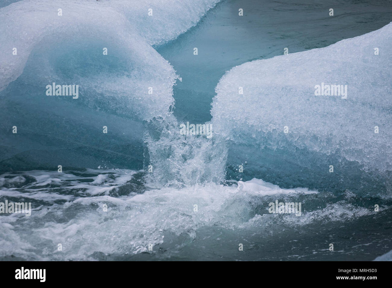 Ice floes at the Jokulsarlon glacier lagoon located at ...