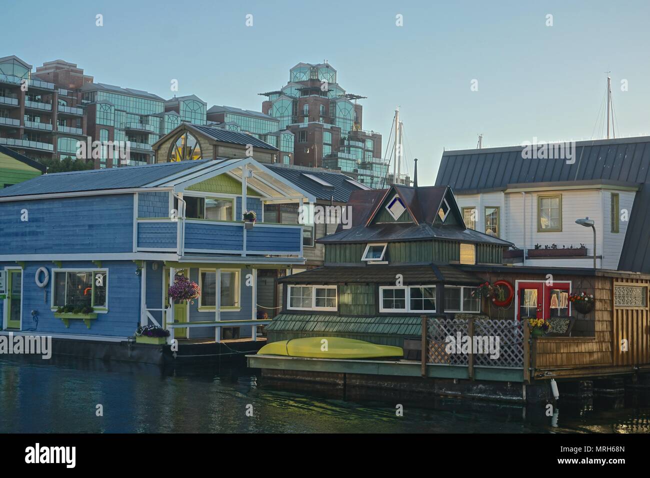 Victoria, British Columbia, Canada: The boardwalk at Fisherman’s Wharf ...