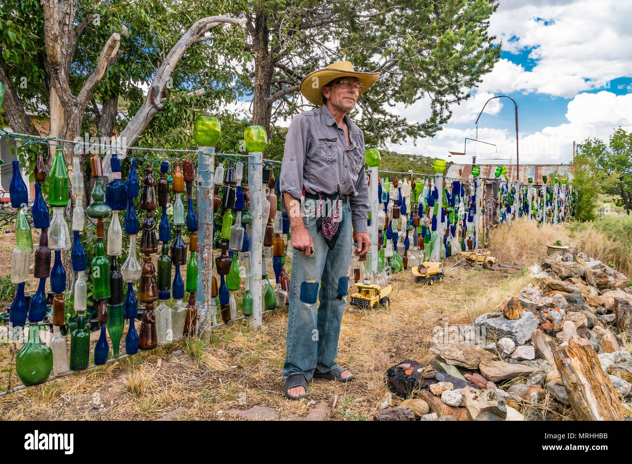 Tom Larson, the eccentric owner of the bottle house in Golden, New ...