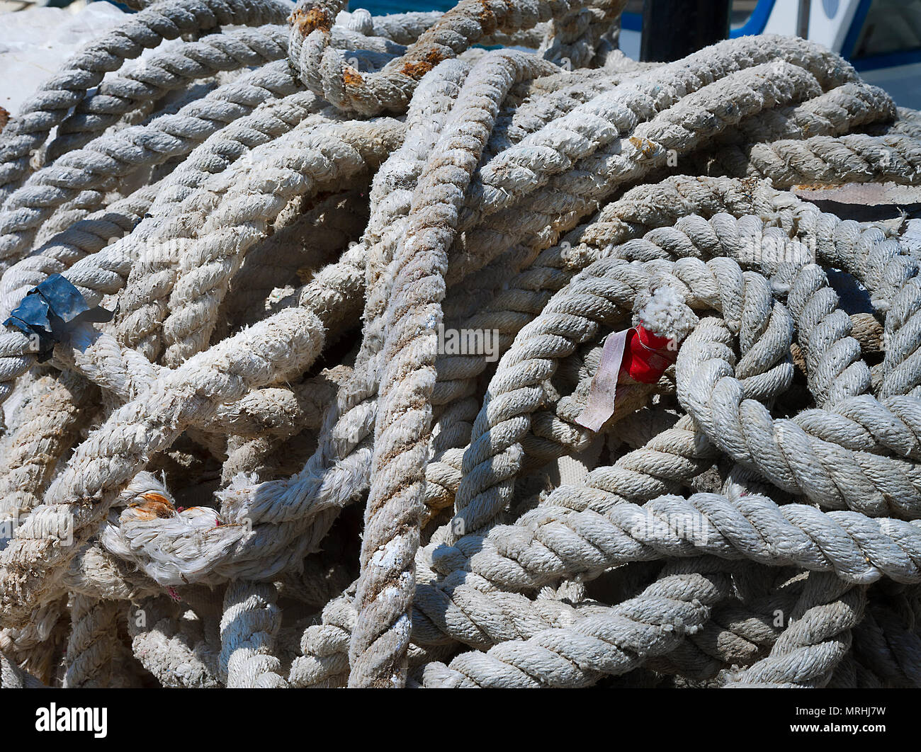 Old Ship Rope. Isolated. Stock Image Stock Photo - Alamy