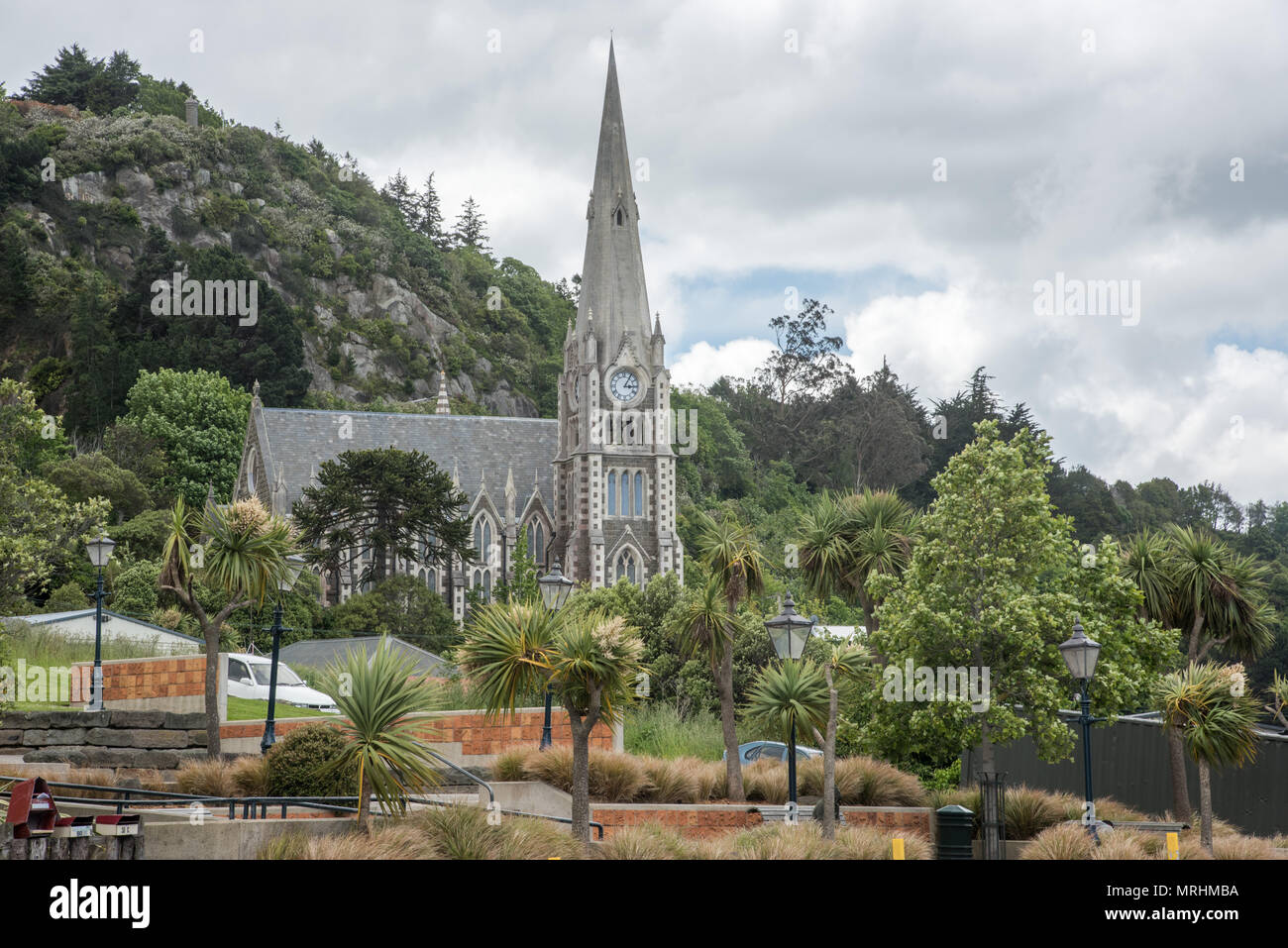 Church in backdrop of port chalmers hi-res stock photography and images ...