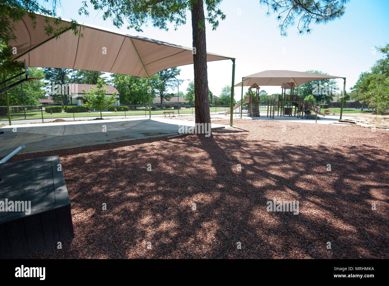 Maxwell AFB, Ala. - Ongoing construction on a playground near Bldg # 1 ...