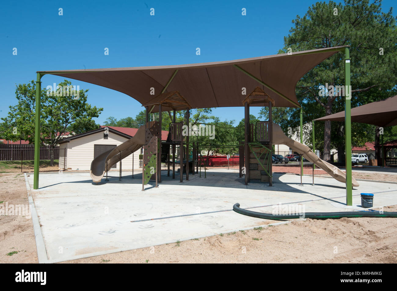 Maxwell AFB, Ala. - Ongoing construction on a playground near Bldg # 1 ...