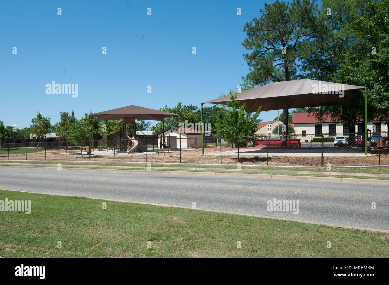Maxwell AFB, Ala. - Ongoing construction on a playground near Bldg # 1 ...